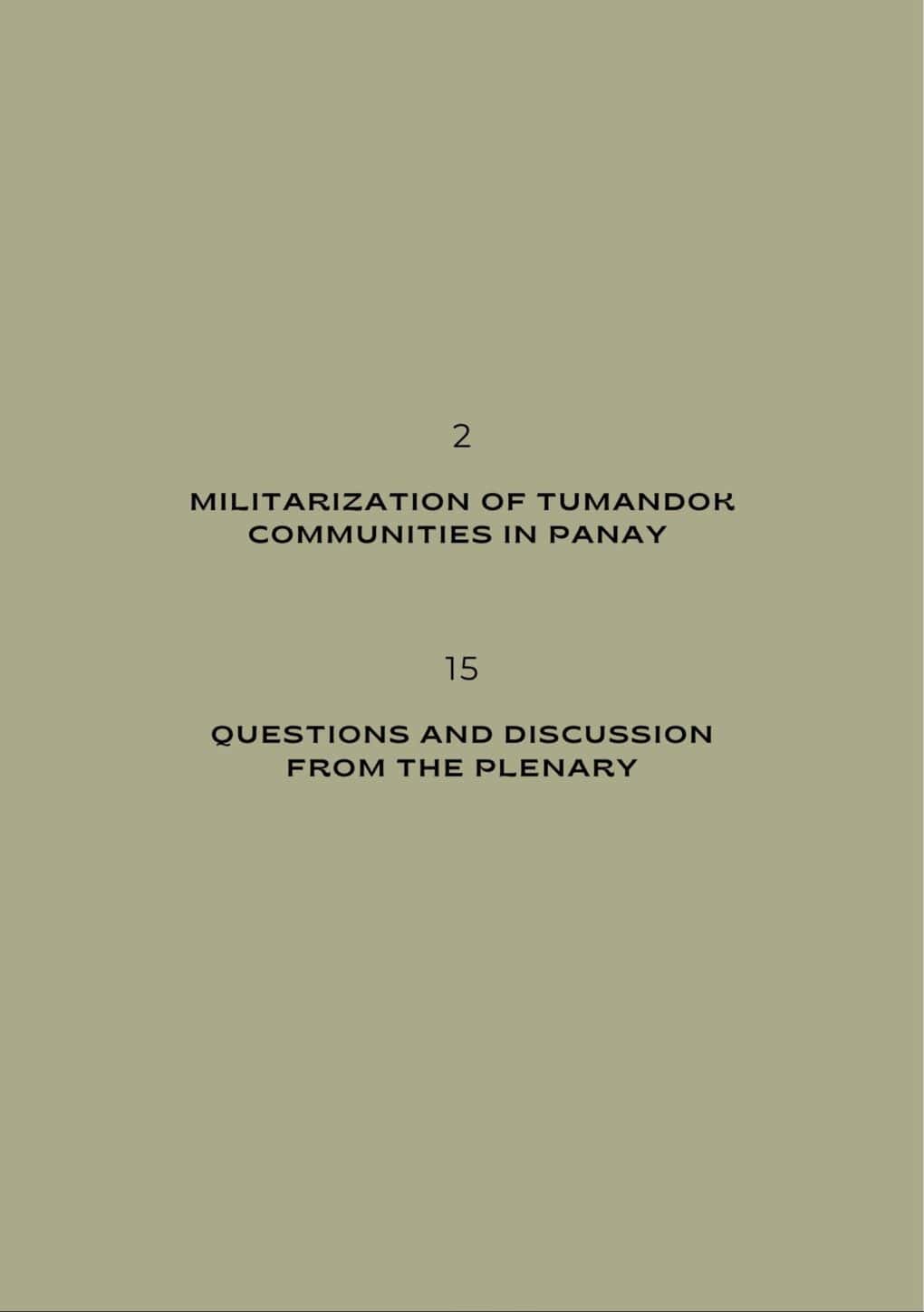 Militarization of Tumandok Communities in Panay - International ...